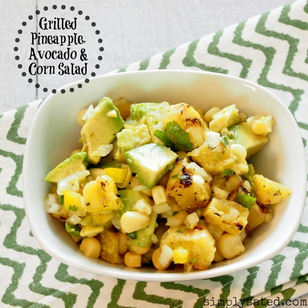 Grilled Pineapple Avocado & Corn Salad - simplysated.com