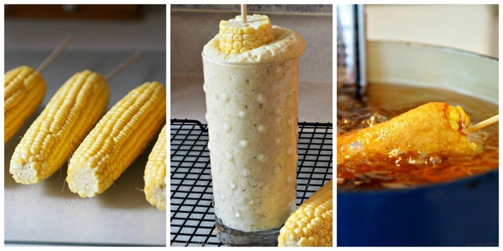 Batter Fried Corn-on-the-Cob - Simply Sated
