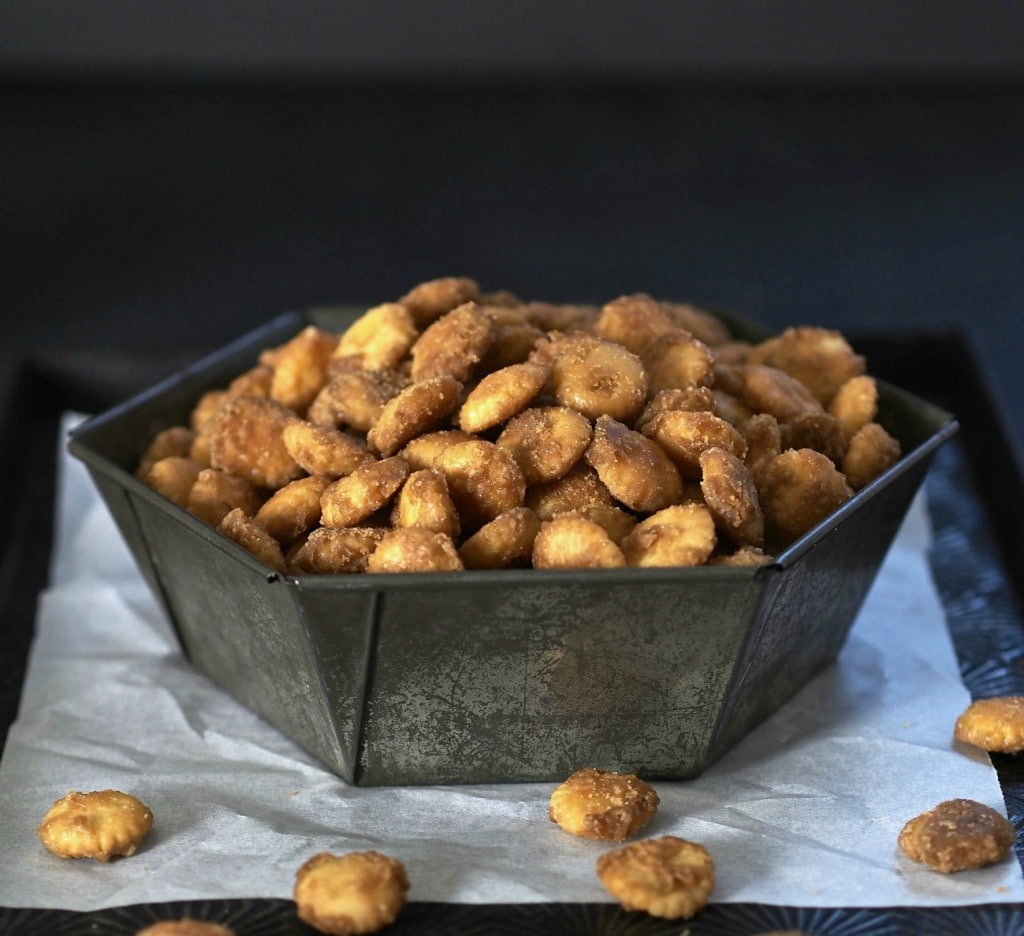 Salted Toffee Oyster Crackers - Simply Sated