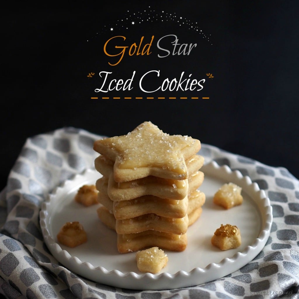 Gold Star Iced Cookies - Simply Sated