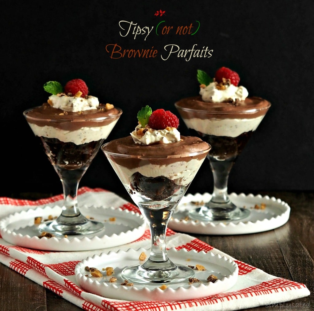 Tipsy (or not) Brownie Parfaits - Simply Sated