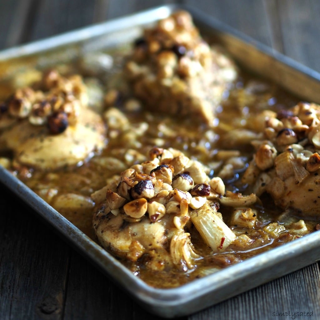 Roast Chicken with Saffron, Hazelnuts & Honey