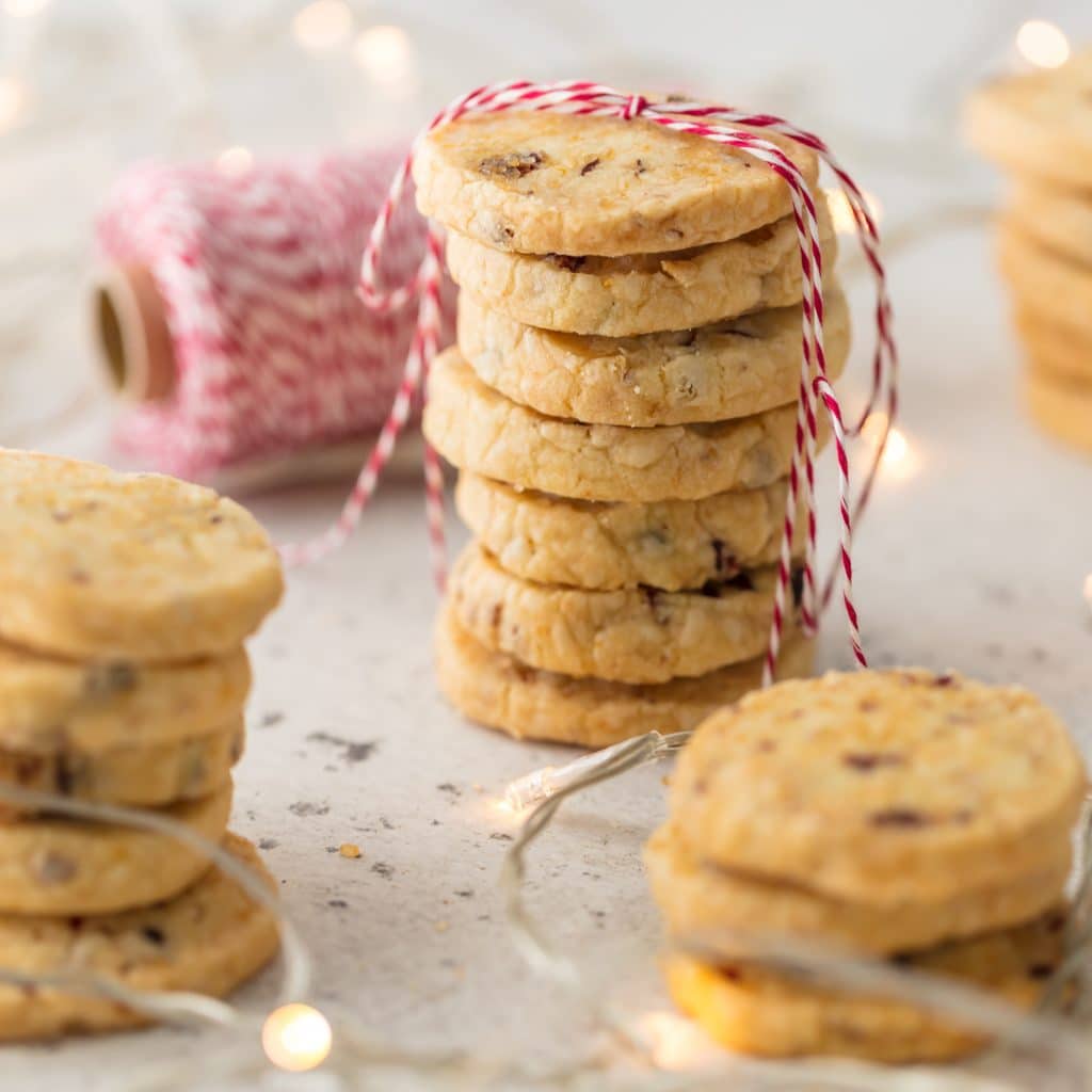 Cranberry Orange Almond Shortbread Cookies - Simply Sated