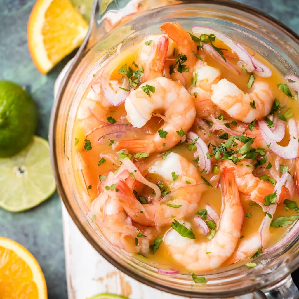 Secret Ingredient Shrimp Cocktail (Ceviche de Camaron) - Simply Sated